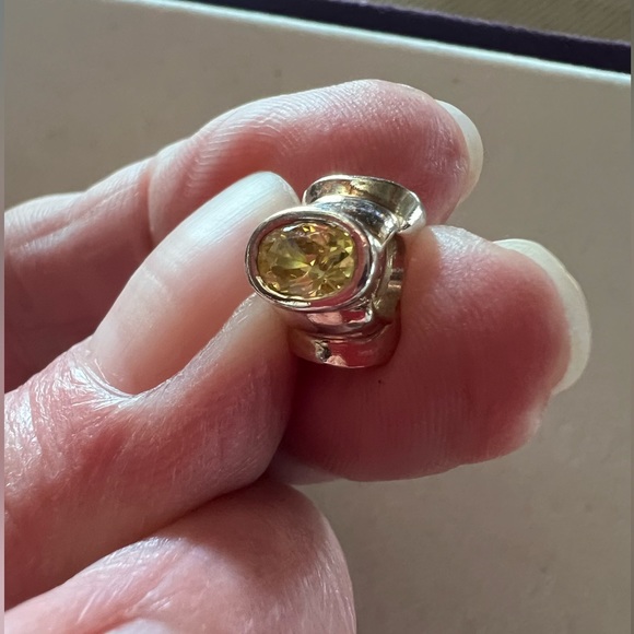Pandora | Jewelry | Pandora Sterling Silver Yellow Stone Charm | Poshmark